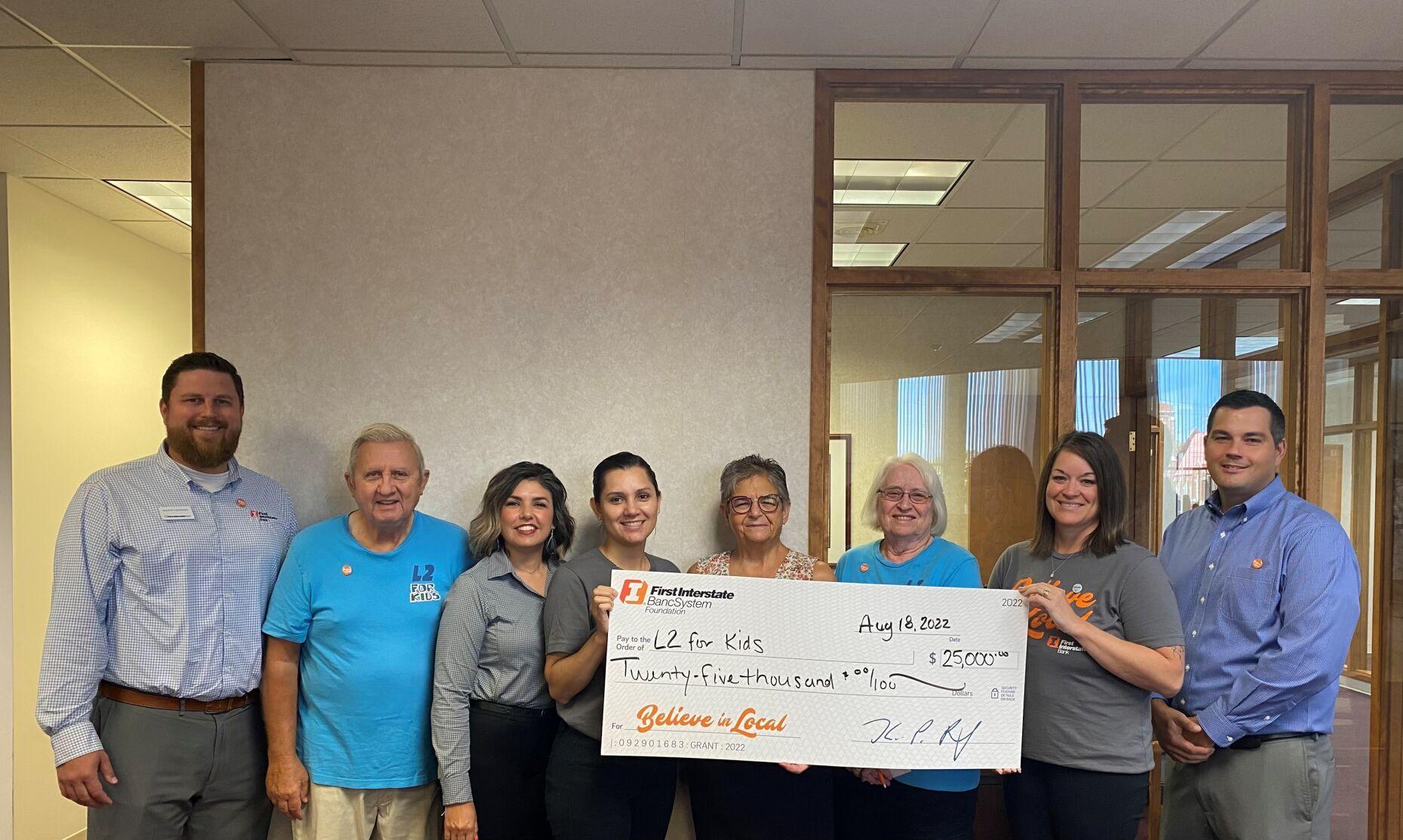 First Interstate Bank makes $25K donation to L2 for Kids – L2 for Kids