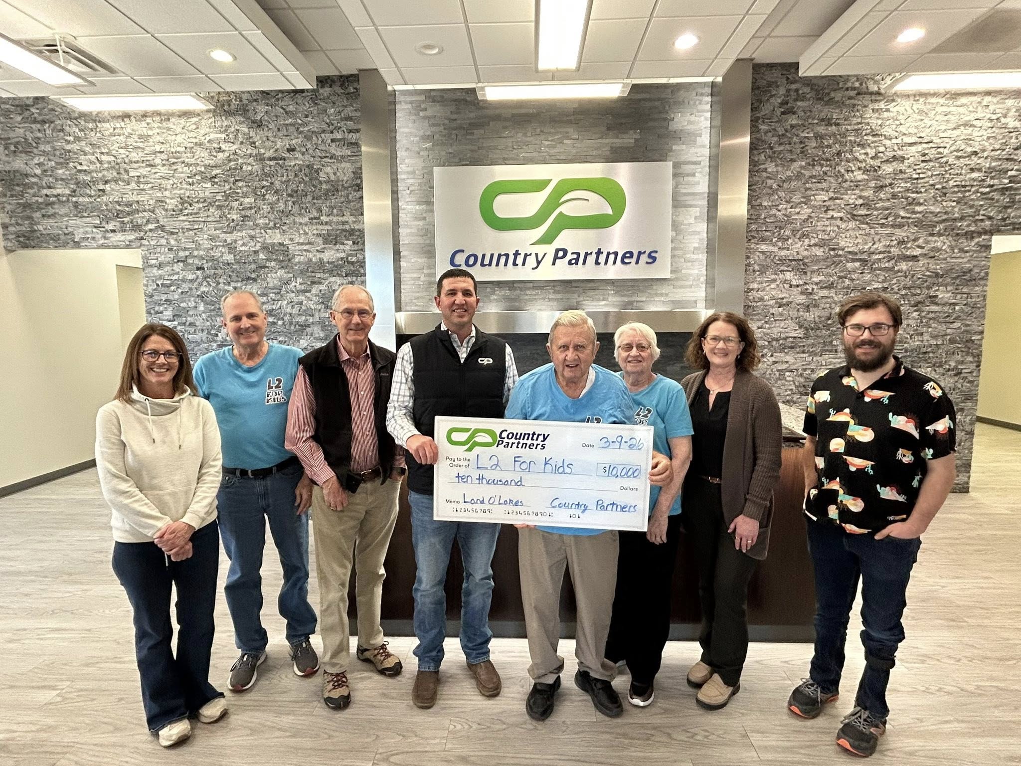 Country Partners Cooperative – $10,000 Matching Donation – L2 for Kids
